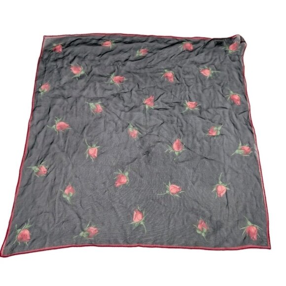 Talbots | Accessories | Vintage Talbots Scarf 0 Silk Red Rose Buds ...